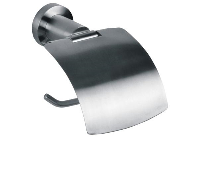 Portarrollos con tapa Inox / Negro | Rey